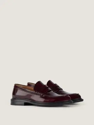 Givenchy Gent Loafers In Brushed Leather - Burgundy