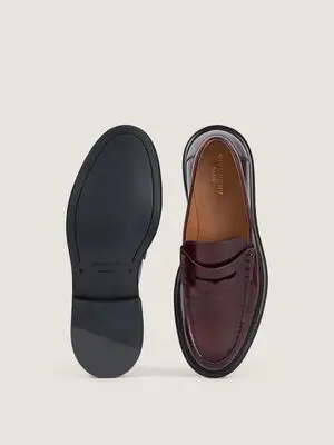 Givenchy Gent Loafers In Brushed Leather - Burgundy