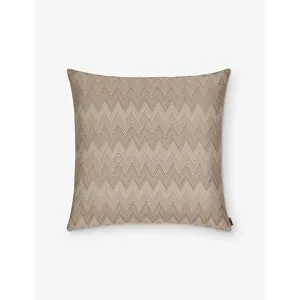 Missoni Brest Zigzag-pattern Woven Cushion 50cm X 50cm - Beige/white