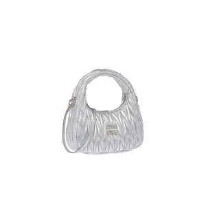 Miu Miu Matelassé Nappa Leather Hobo Bag - Silver