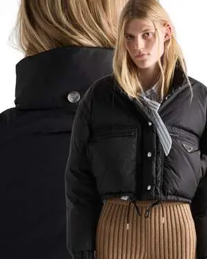 Prada Cropped Re-nylon Down Jacket