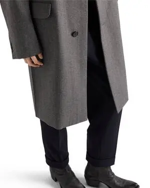 Prada Single-breasted Wool Coat - Grey
