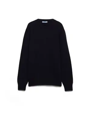 Prada Wool And Cashmere Crew-neck Sweater - Navy