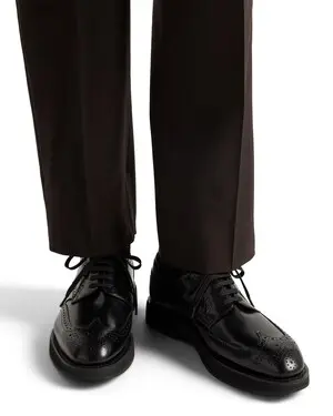 Prada Brushed Leather Brogue Shoes