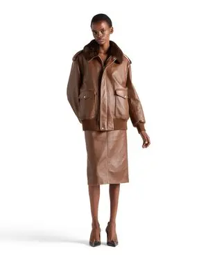Prada Nappa Leather Pencil Skirt