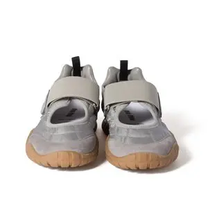 Miu Miu Tyre Technical Fabric And Suede Ballerinas - Cloudy Gray