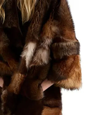 Prada Patchwork Shearling Coat