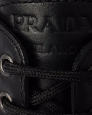 Prada Laced Leather Loafers - Black