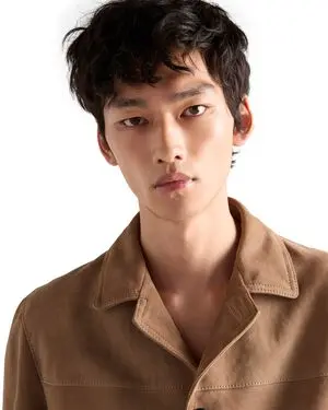 Prada Suede Bomber Jacket - Stone