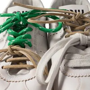Miu Miu Leather Laces - Ecru