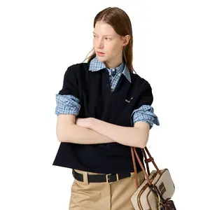 Miu Miu Embroidered Logo Piqué And Poplin Polo Shirt