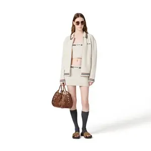 Miu Miu Cotton Knit Zipper Cardigan