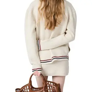 Miu Miu Cotton Knit Zipper Cardigan
