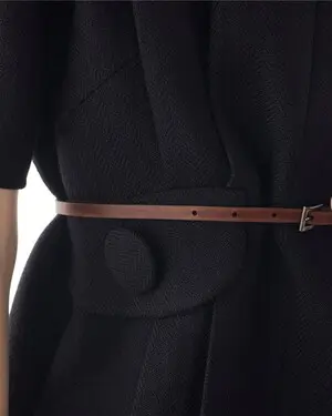 Prada Chevron Wool Dress With Belt