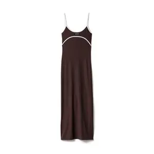 Miu Miu Stretch Jersey Midi Dress - Ebony/white
