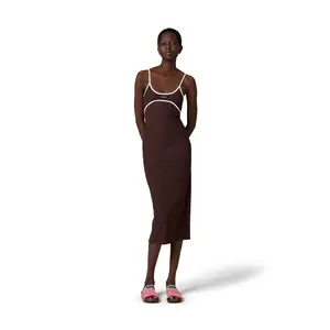 Miu Miu Stretch Jersey Midi Dress - Ebony/white
