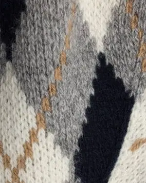 Prada Argyle Knit Beanie - Grey