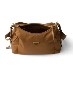Prada Large Re-nylon And Leather Bag - Brandy