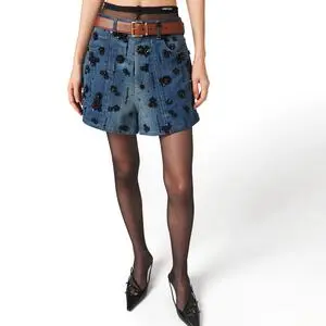 Miu Miu Embellished Denim Shorts