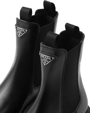 Prada Monolith Brushed Leather Booties