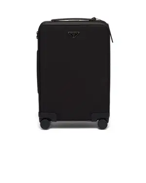 Prada Re-nylon And Saffiano Leather Trolley - Black