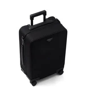 Prada Re-nylon And Saffiano Leather Trolley - Black
