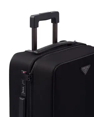 Prada Re-nylon And Saffiano Leather Trolley - Black