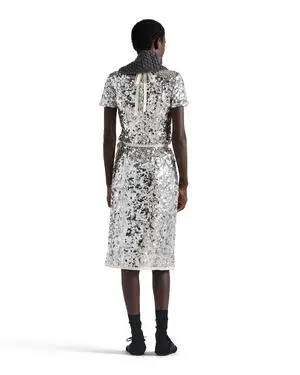 Prada Embroidered Sequin Top - Silver