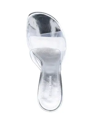 Amina Muaddi Taylor 90 Mules - Transparent