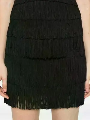 Norma Kamali Tiered Fringe Mini Skirt