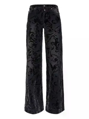 Versace Floral-pattern Flared Jeans