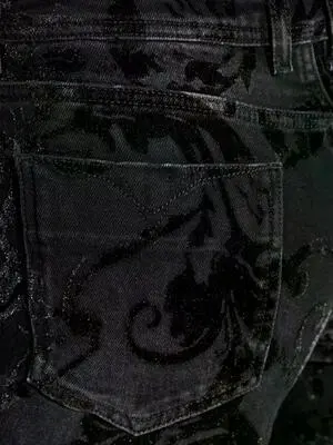 Versace Floral-pattern Flared Jeans
