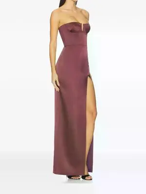 Alex Perry Strapless Gown With Zip Fastening And Slit