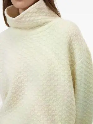Closed High-neck Textured Sweatshirt