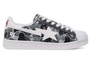 A BATHING APE Skull Sta Def Jam Camoin Sneakers - Grey/white