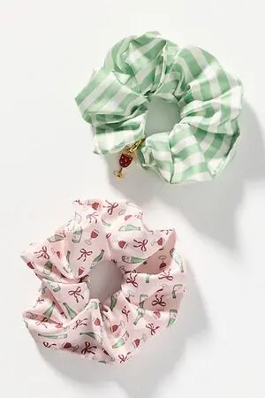 FRASIER STERLING Charmed Scrunchies Set Of 2 - Pink