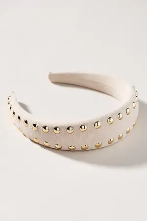 VIOLET & BROOKS Laurel Studded Headband - Cream