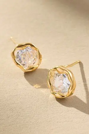 Anthropologie Festive Icon Stud Earrings Small Bezel