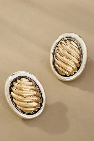 Anthropologie Circular Earrings - Gold & Silver