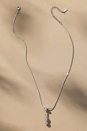 Anthropologie Delicate Crystal Drop Necklace - Silver