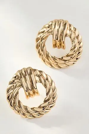 Anthropologie Round Twist Post Earrings - Gold