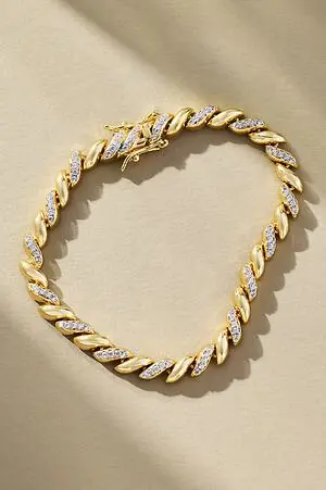 Anthropologie Twisted Pavé Bracelet - Gold