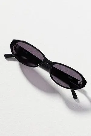 LU GOLDIE Slim Angled Sunglasses - Black