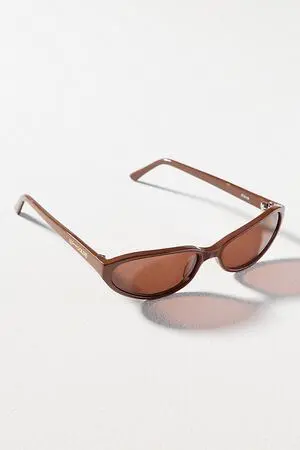 LU GOLDIE Slim Angled Sunglasses - Cinnamon