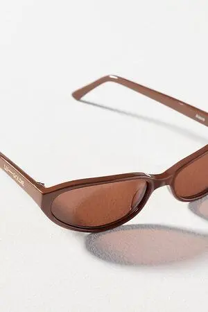LU GOLDIE Slim Angled Sunglasses - Cinnamon