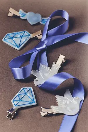 Anthropologie Hair Clip Set - Blue