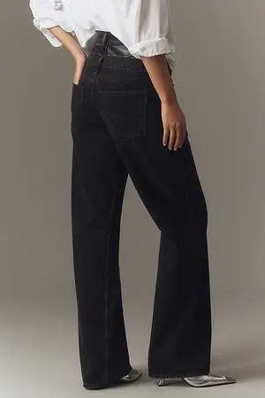 AGOLDE Elson High-rise Wide-leg Jeans - Black