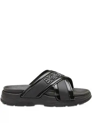 Bogner Embossed Crossover Flat Sandals