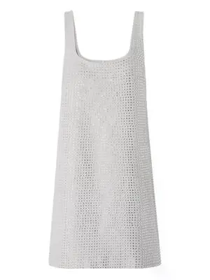 Pinko Perforated Square Neck Midi Dress