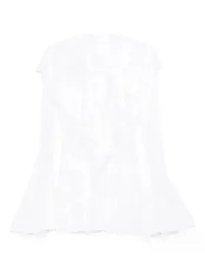 Norma Kamali Ruffled Long-sleeve Mini Dress - White